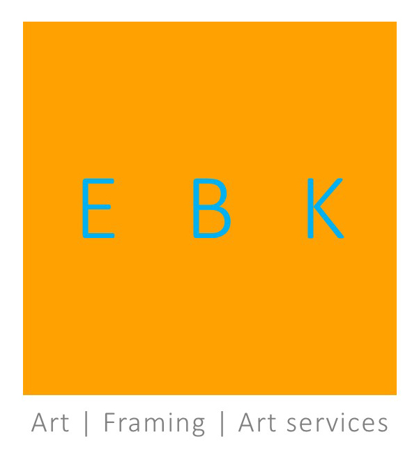 signage ebk logo [lt-bl on o] - EBK Framing